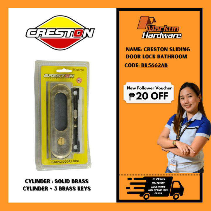 CRESTON SLIDING DOOR LOCK BATHROOM BK5662AB/5662AB | Lazada PH