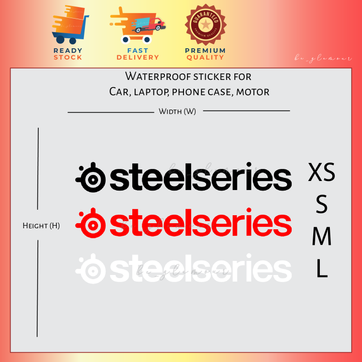 SteelSeries Sticker Reflective gaming Stiker laptop desktop Kereta car ...