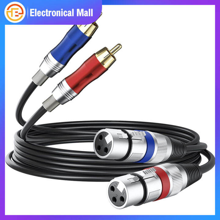 Dual Xlr 3-pin Female To Dual Rca Male Audio Cable Dual Xlr To Dual Rca ...