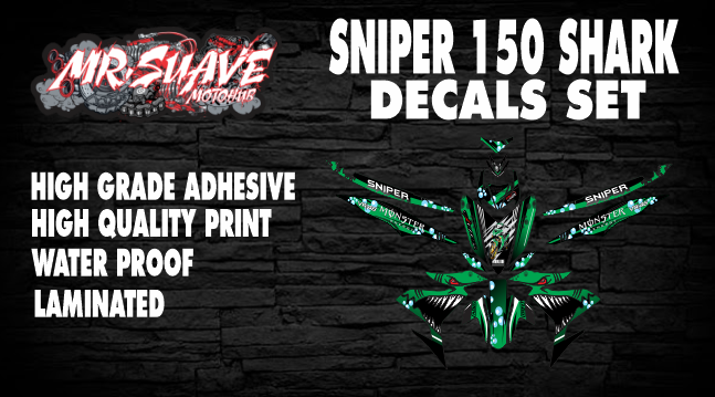 Sniper 150 Shark Series Decals Set (Green) | Lazada PH