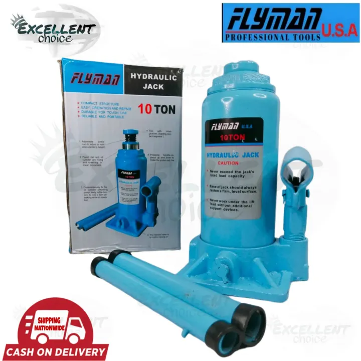 Flyman USA Hydraulic Jack (Bottle Type) 10 tons | Lazada PH