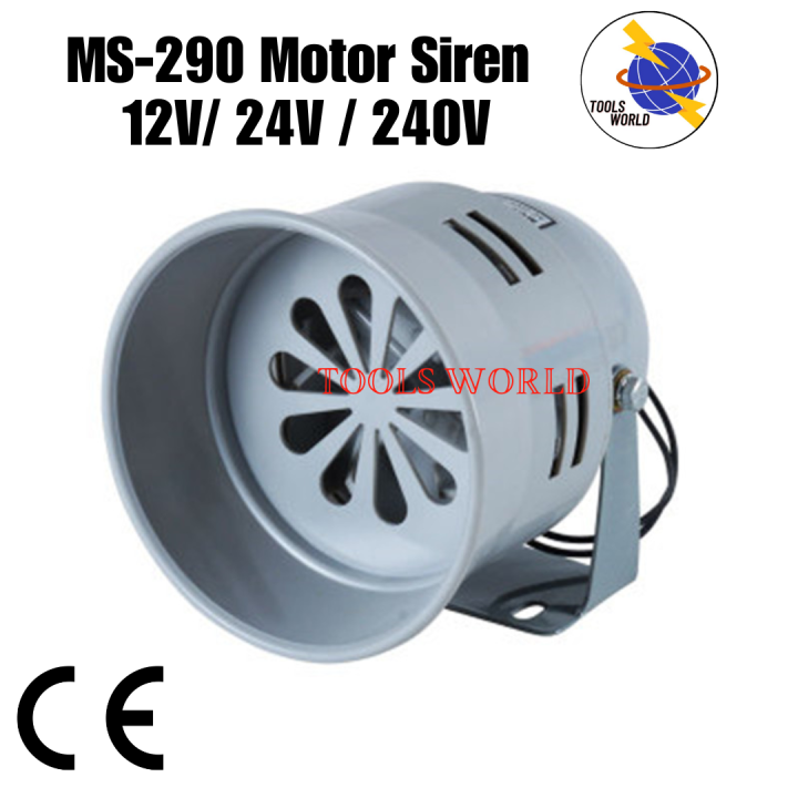 MS-290 (Metal) 5" Motor Siren Warning Alarm 12VDC / 24VDC / 240VAC ...