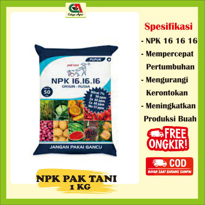 Pupuk NPK Pak Tani 16 16 16 Kemasan 1 Kg | Lazada Indonesia