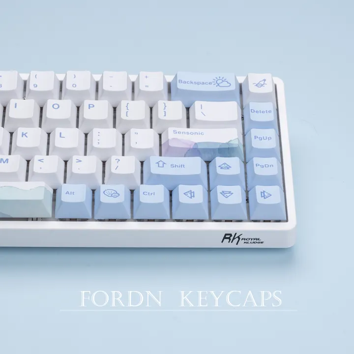 DIY Ocean Wave Keycaps PBT ห้าด้านระเหิดความสูงเดิมคีย์บอร์ด Keycap ...