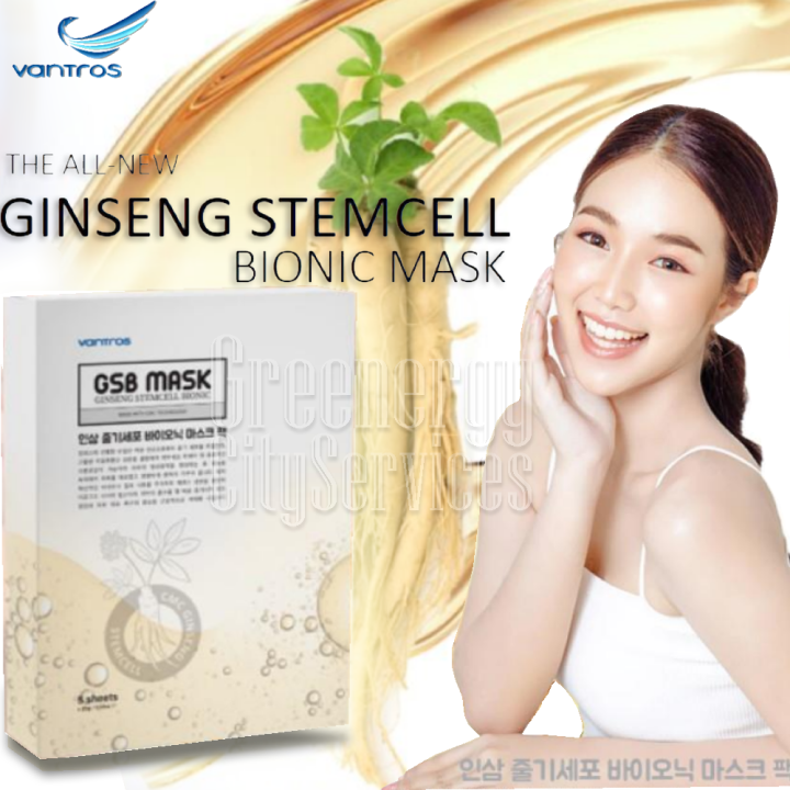 Vantros GSB Mask Ginseng Stem-Cell Bionic Plantel Korean Facial Mask ...