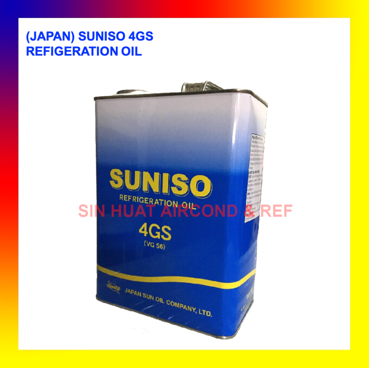 (MADE-IN-JAPAN) SUNISO 4GS REFRIGERATION OIL 4GS OIL (1 GALLON) 3.8 LITRE MINERAL OIL R22 VG56 ...