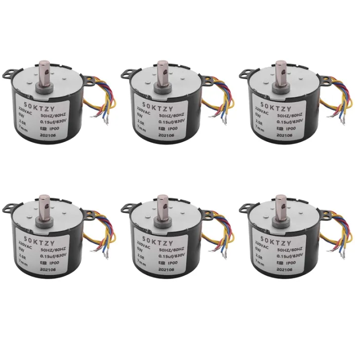 6X 50Ktyz Ac220V 10W 0.5A 2.5R/ Min Permanent Magnet Synchronous Motor Ac Gear Reduction Motor ...