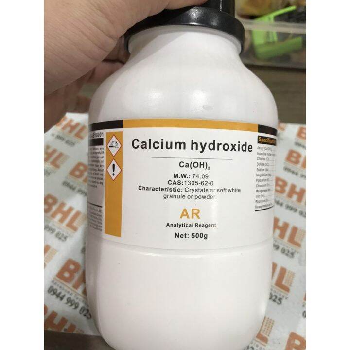 Calcium hydroxide Ca(OH)2 canxi hidroxit tinh khiết lọ khối lượng 500g ...
