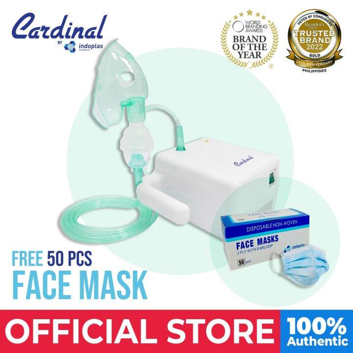 Indoplas Cardinal Compact Nebulizer With 1 Box of Face Mask with ...