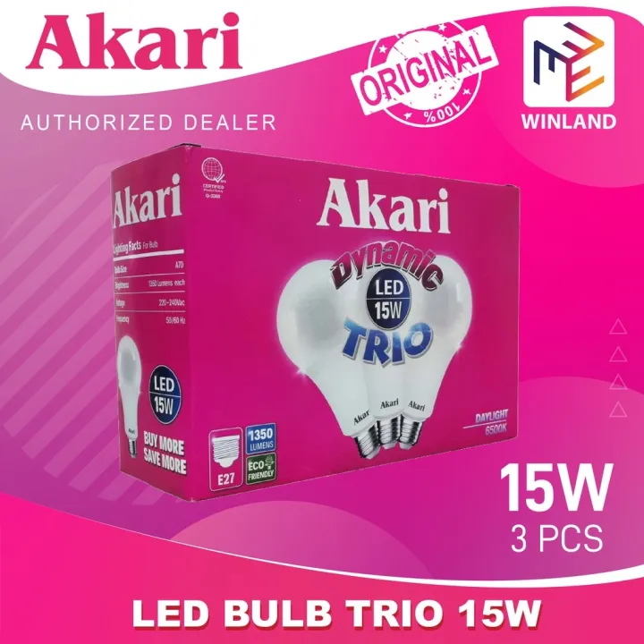 {Spot goods} AKARI ORIGINAL Dynamic LED Bulb Trio Value Pack 15watts ...