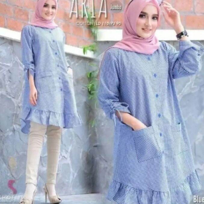Tunik Dress Wanita AIRA JUMBO trend kekinian 2022 model Style Casual hijab mewah elegan modern ...