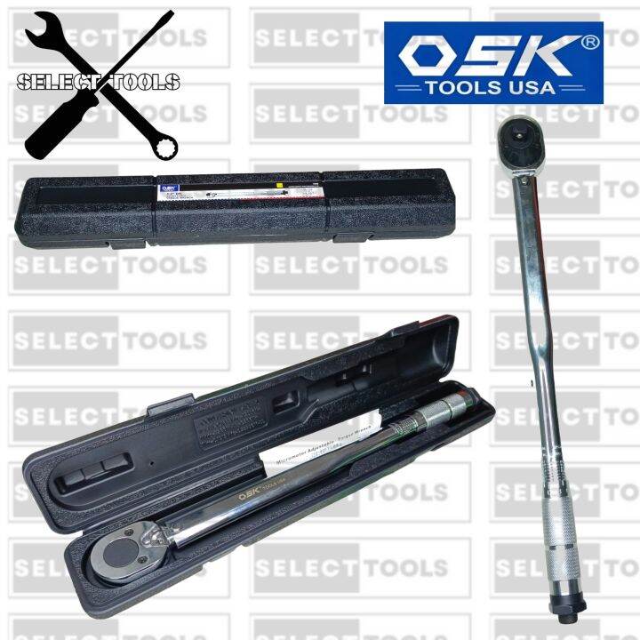 OSK TOOLS U.S.A 1/2 DR. ADJUSTABLE TORQUE WRENCH 10-150 FT.LB /1.4-20,7 KG.M | Lazada PH