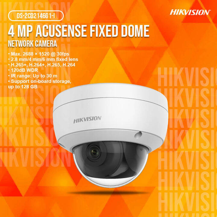 Hikvision DS-2CD2146G1-I 4 MP IR Fixed Dome Network Camera - ezCCTV ...