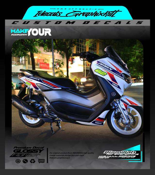 00371 sticker decals fullbody yamaha nmax new tema garis racing simpel ...