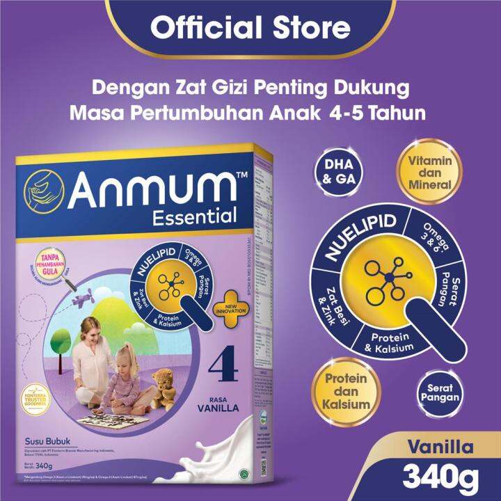 Anmum Essential 4 Vanilla 340g Susu Pertumbuhan Anak Usia 3-5 tahun | Lazada Indonesia