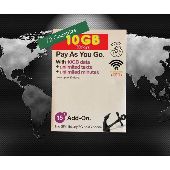 Three UK Sim Card [ 3 UK Pay As You Go Sim ] + FREE 10gb for 30days ...