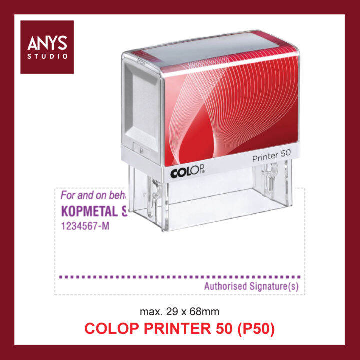 [Custom Made] P50 COLOP Printer Line Printer 50 Self-Inking Stamp Custom Made (Black, Green ...