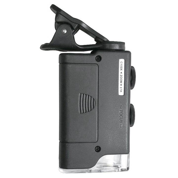 60 Times-100 Times Adjustable Phone Universal Clip-on Microscope HD ...