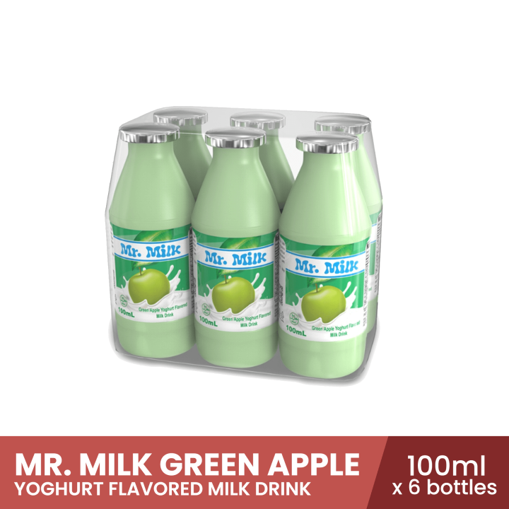 MR. MILK Green Apple Yoghurt Flavored Milk Drink 100ml x 6 bottles ...
