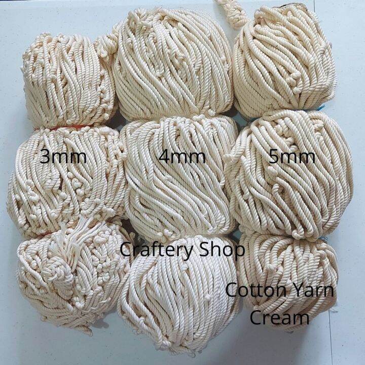 Macrame Yarn Cotton Cord CREAM/ASH GRAY 2mm 3mm 4mm 5mm | Lazada PH
