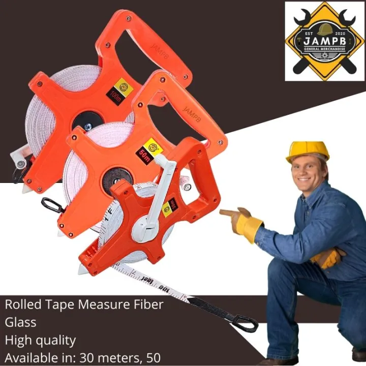 Tape Measure Fiber Glass Metro Rolled 100m, 50m, 30m 1pc Heavy Duty ...