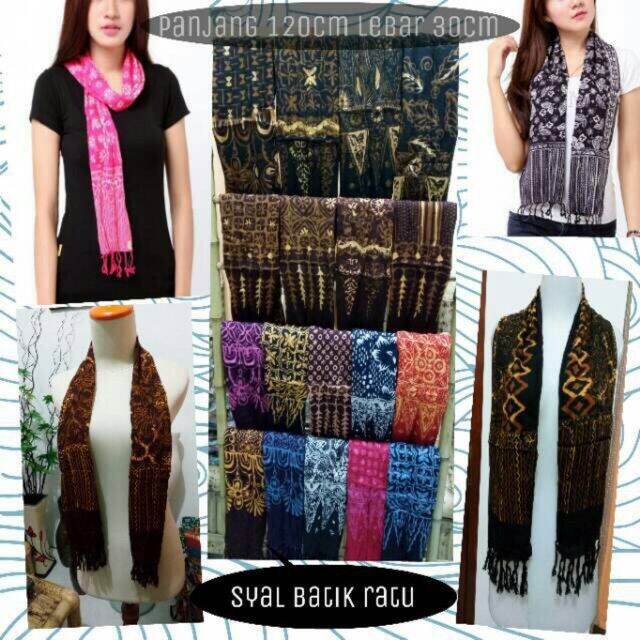 Syal batik cantik / shawl batik / scraft batik / syal paris termurah ...