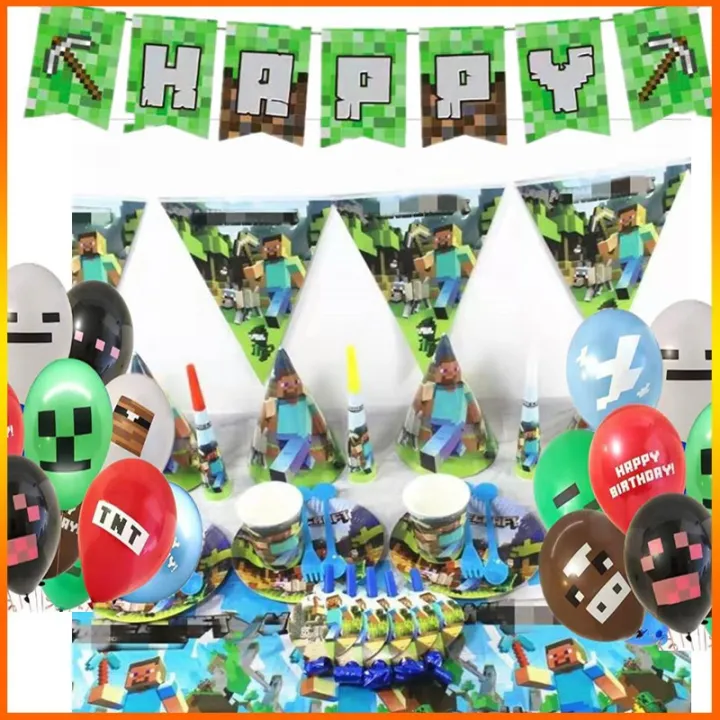 Minecraft Theme Party Decoration Happy Birthday Decoration Cake Topping ...