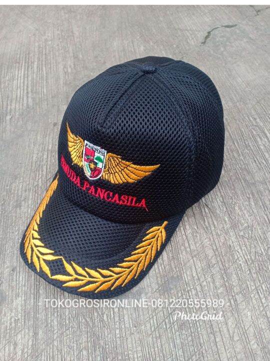 Topi bordir wings pemuda pancasila bahan full doubel mesh 0013 | Lazada ...