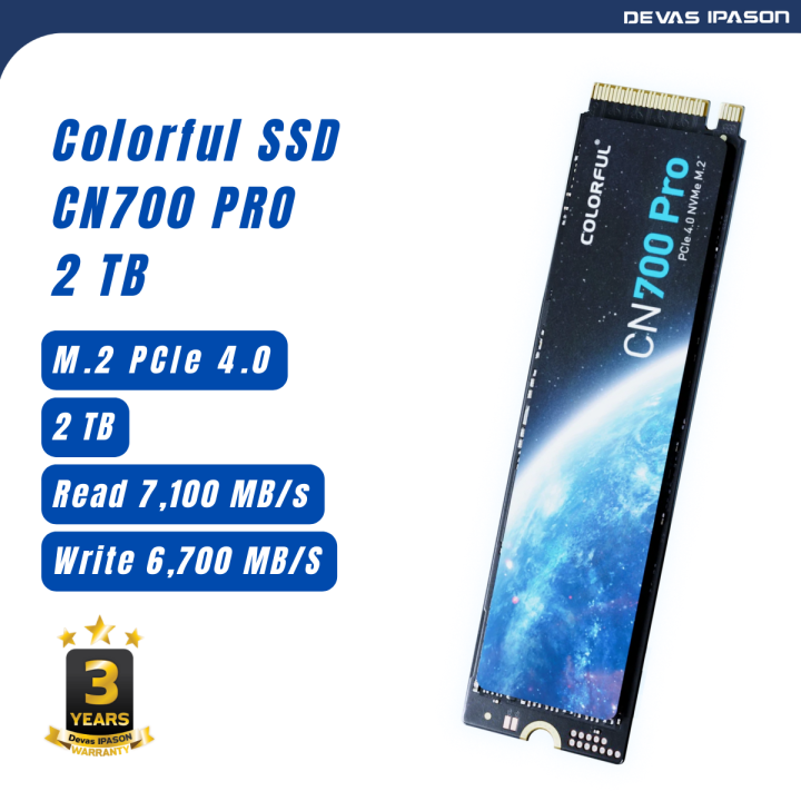COLORFUL SSD CN700 PRO ขนาด 2TB (M.2 NVMe 7100/6700 MB/s) รับประกัน 3 ปี โดย Devas IPASON ...