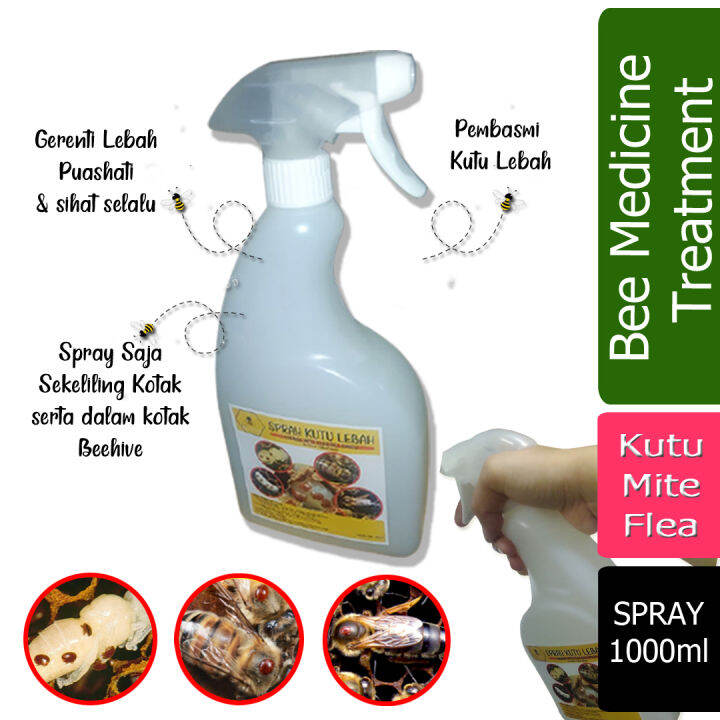 (1000ml) Spray Bee Varroa flea mite (Kutu) Killer acaricide miticide ...