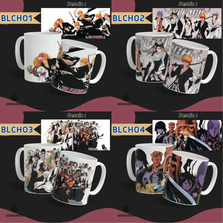 MUG BLEACH ICHIGO RUKIA ORIHIME AIZEN ANIME HADIAH KADO GELAS CANGKIR ...