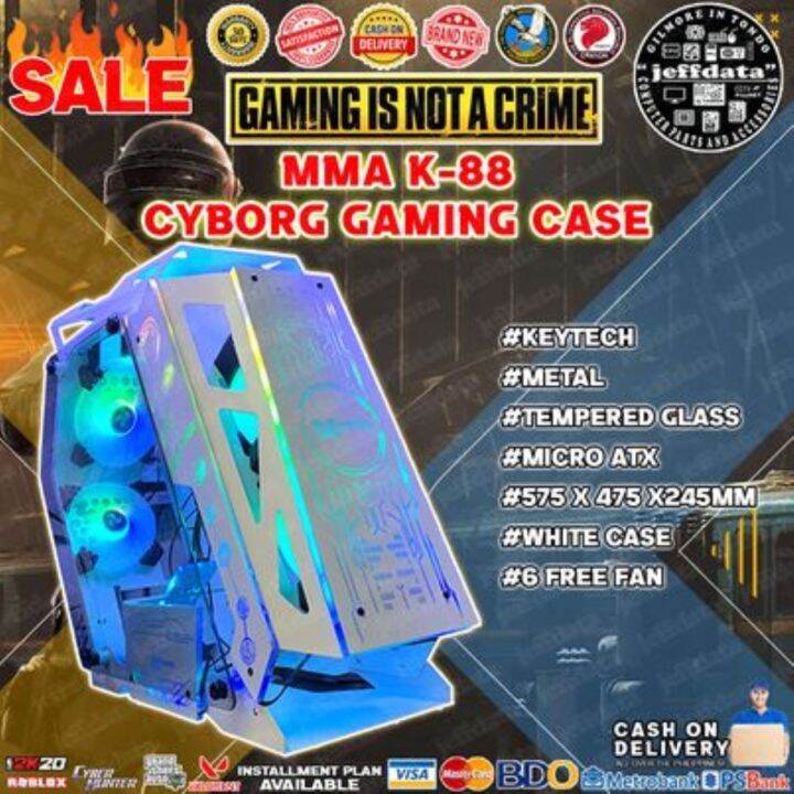 Gaming Cyborg Metalic case with 6pcs RGB Cooling fan Case PC (jeffdata ...