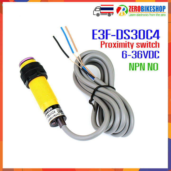 E3F-DS30C4 E3F-DS30C2 เซนเซอร์ตรวจจับวัตถุ ด้วยแสงอินฟาเรด NPN 3 line 6-36VDC Proximity switch 1 ...