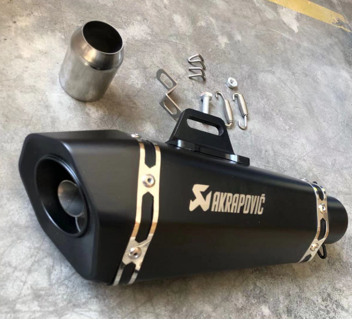 38-51mm Inlet Universal Motorcycle Exhaust MufflerPipe Stainless Steel ...