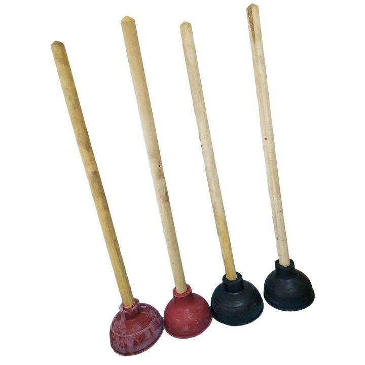 RUBBER CUP TOILET BOWL PLUNGER WITH 25 WOODEN HANDLE SUCTION PUMP ...