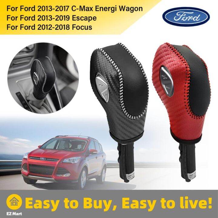 【Fast Shipping】 【Black/Red】Car PU Carbon Look Gear Shift Knob Cover for ...