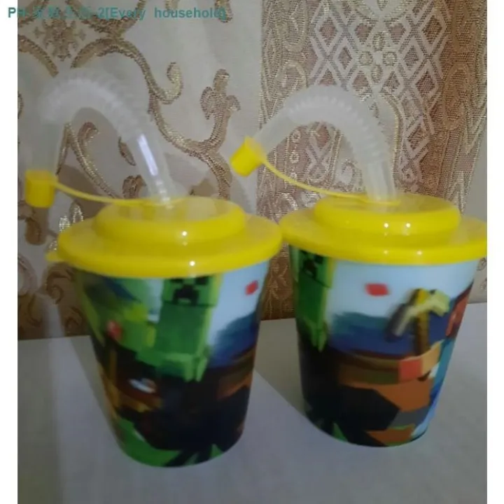 ♈ Minecraft Plastic Drink Cup with Straw | Lazada PH