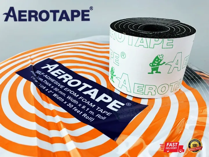 แอโร่เทป แอร์โร่เทป Aerotape ของแท้100% ตัดแบ่งขาย หน้ากว้าง2นิ้ว ยาว1เมตร เทปยางดำ เทปพันท่อ ...