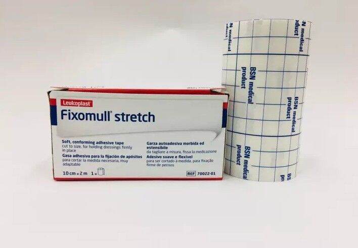 (โฉมใหม่!!) Fixomull Stretch ฟิกซ์โซมูล 10cm x 2m กระดาษแต่งแผล 1 ม้วน ...