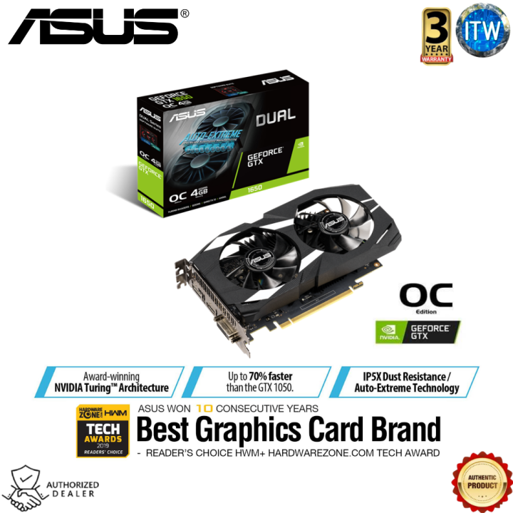 Dual GeForce GTX 1650 OC edition 4GB GDDR5 Graphic Card (DUAL-GTX1650 ...