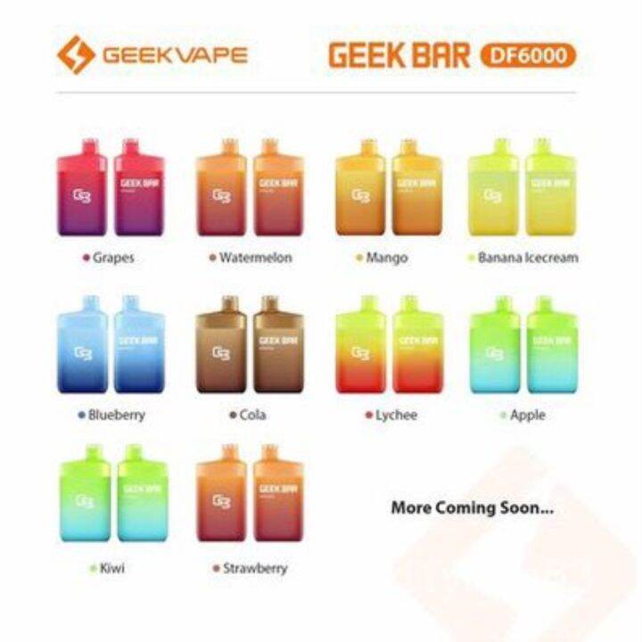 Geek bar DF6000 and air 6000 Rechargeable disposable type c or FLAVA ...