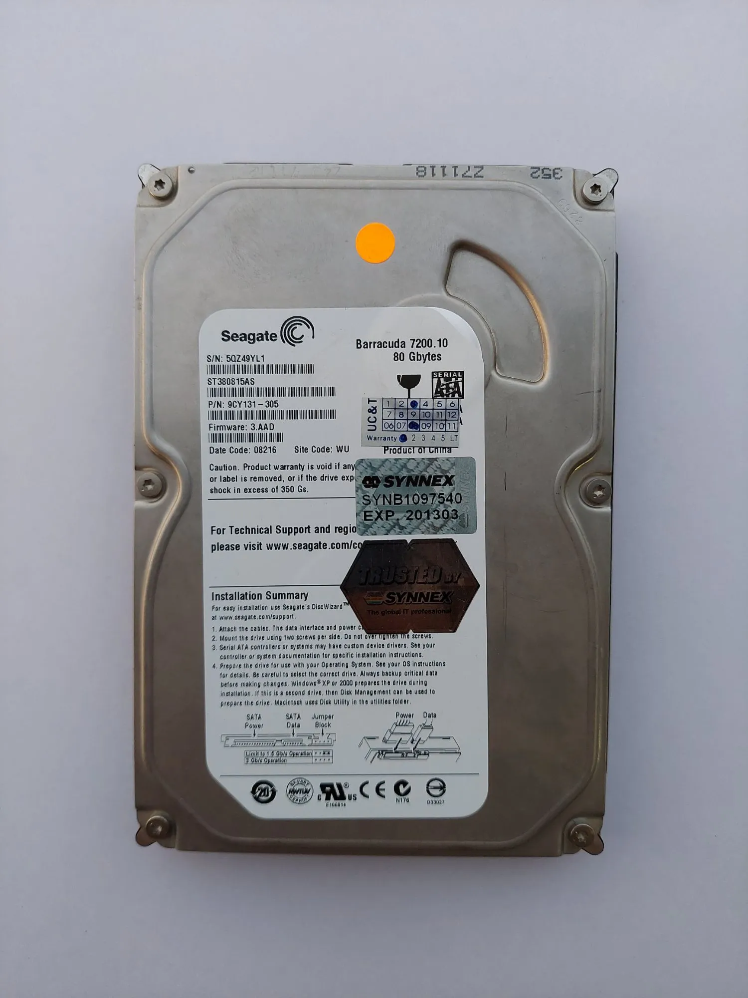 ฮาร์ดดิสมือสอง คละยี่ห้อHDF 80g/160g/250G/320G/500g/1TBเทสผ่านด้วนโปรแกรม HD Tuneแล้ว มีผลเทสให้ ...