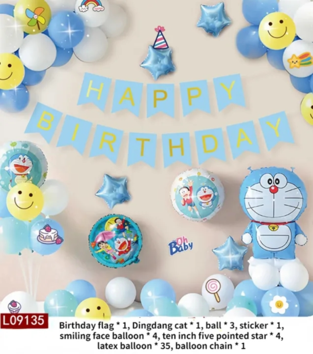 ToyStory Cartoon Doraemon Theme Birthday Party Balloon set Happy ...