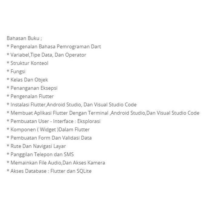 Buku Komputer belajar pemrograman flutter indonesia Budi Raharjo ...