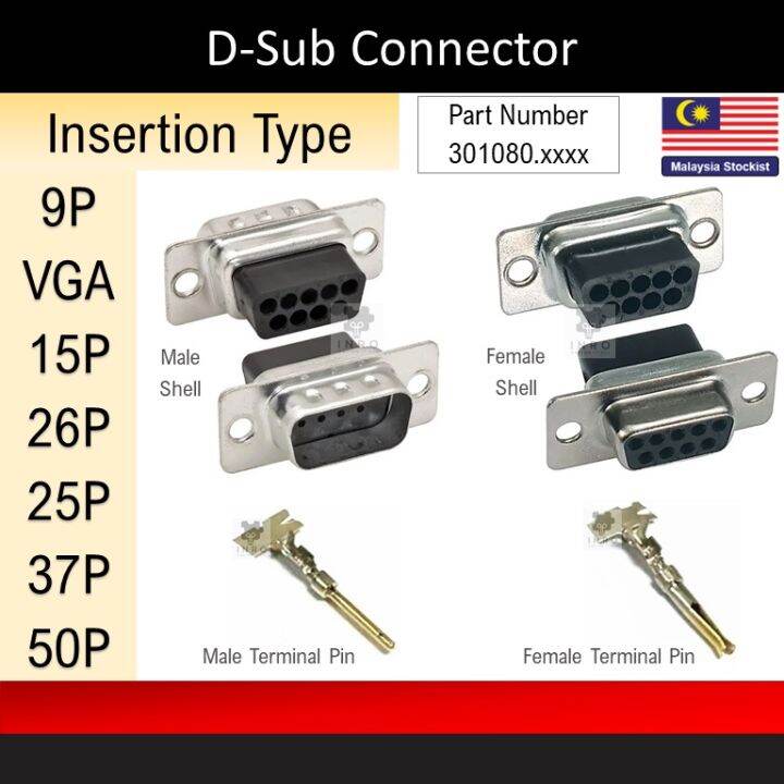 Insertion Type D-Sub Connectors, Terminal Inserts, DP9, DB15, DB25, DB26, DB37 D Sub Dsub ...