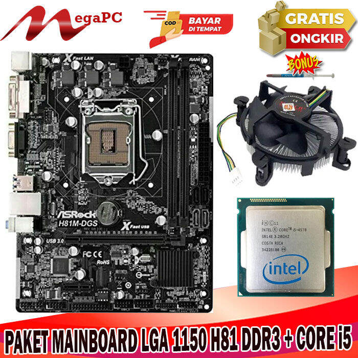 Mobo Lga 1150 H81 DDR3 + Processor Core i5 4570 + Fan + Ram | Lazada ...