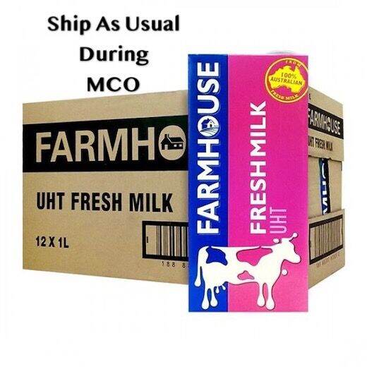 F&N Farmhouse UHT Fresh Milk 1 Liter (1 Carton) 12 Packs | Lazada
