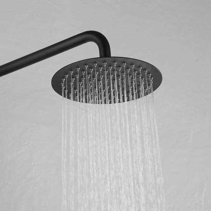 Wall Shower Bulat 10 inch Stainless Hitam 11B Shower Tanam Tembok Set ...