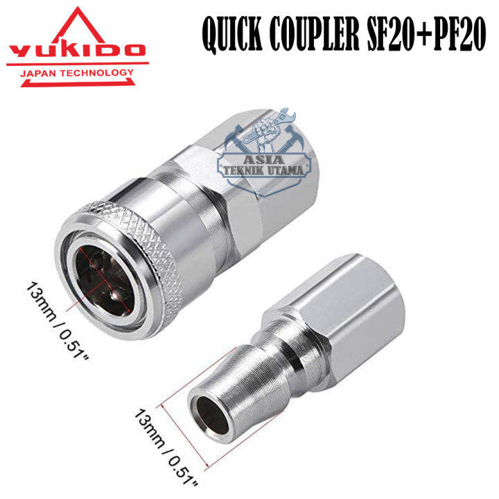 SET Quick Coupler Nepel Sambungan Angin Kompresor SF20 Dan PF20 Set ...