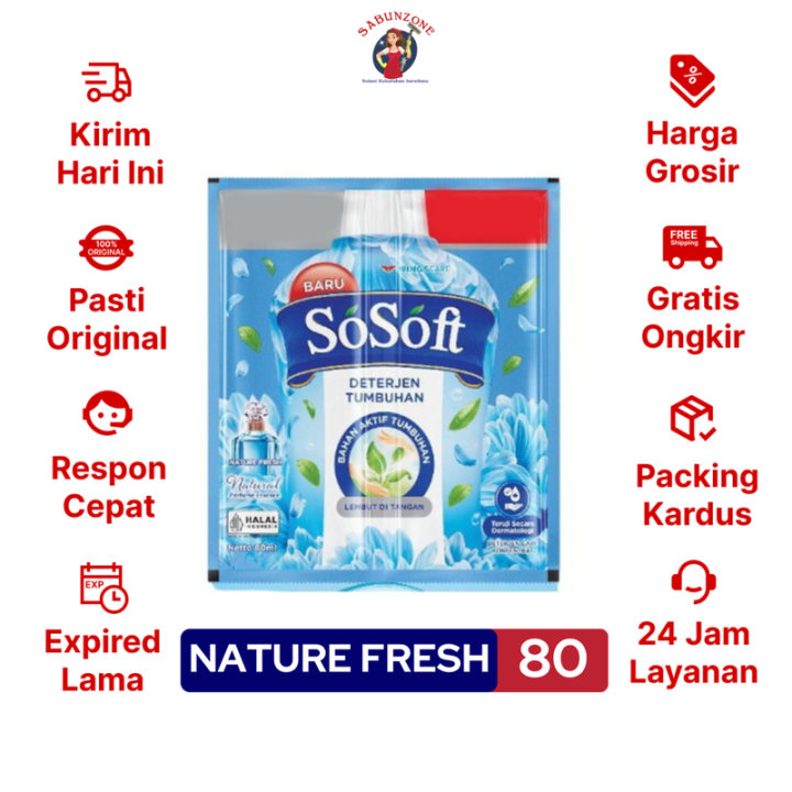 Detergen Cair Liquid So Soft Nature Fresh 80 ml Sachet | Lazada Indonesia